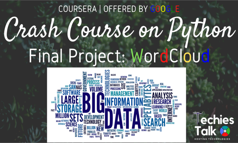Create Word Cloud Crash Course on Python Coursera - Techies Talk